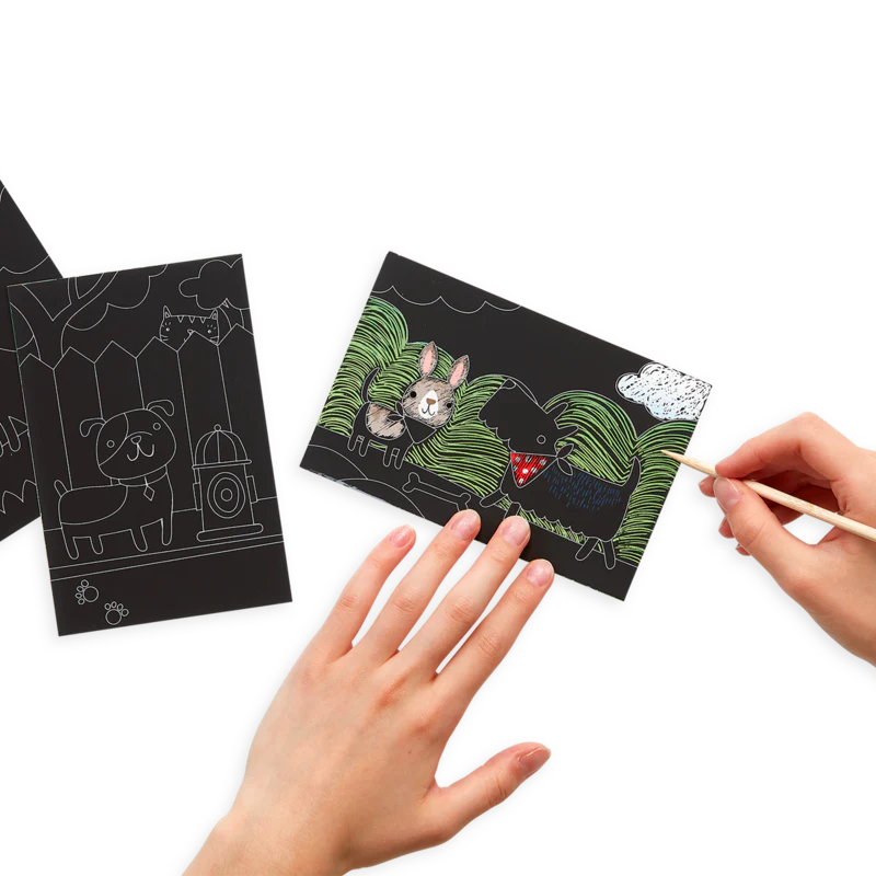 Mini Scratch & Scribble Art Kit: Playful Pups – Switchback Style